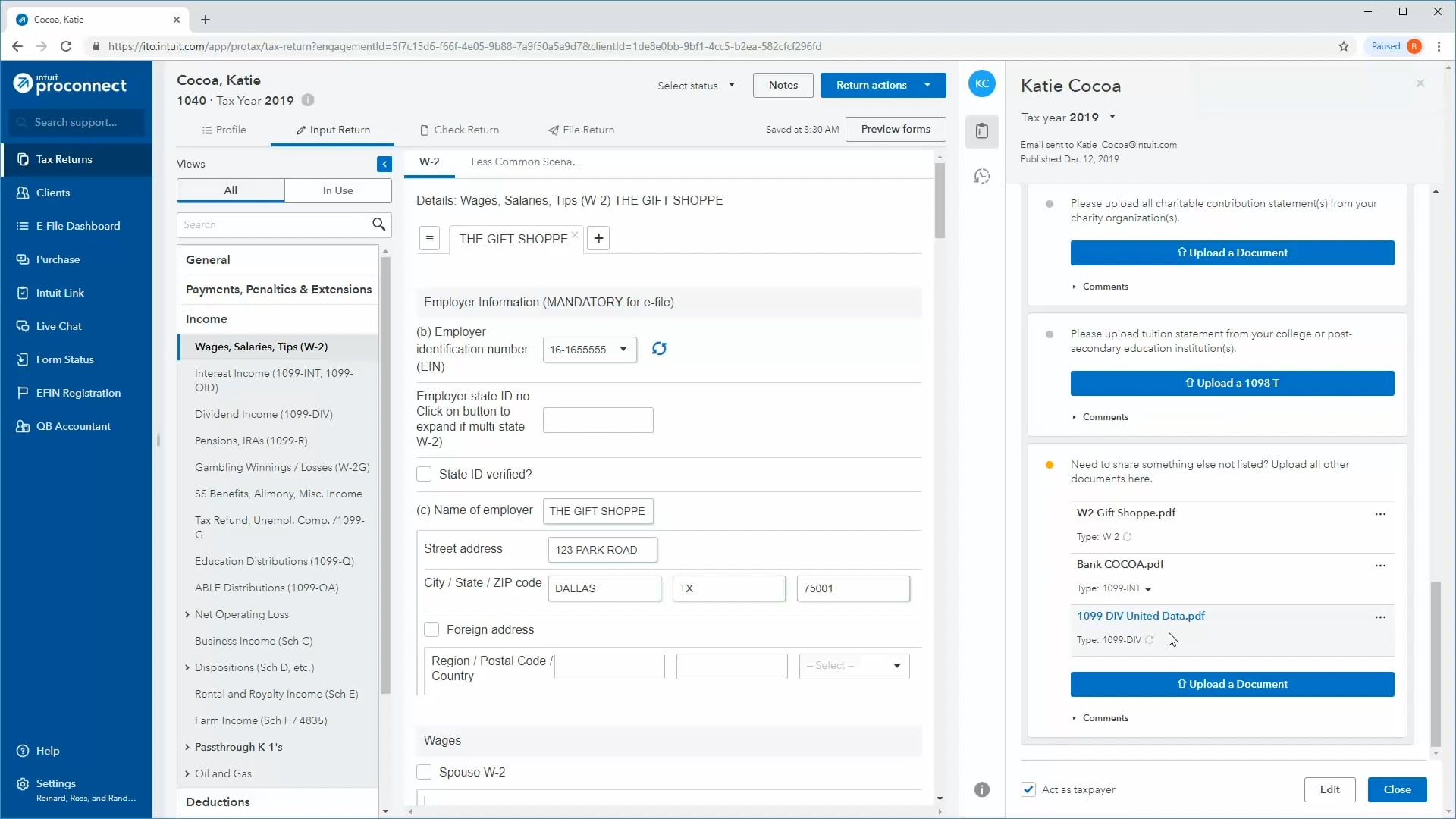 ProConnect Tax- Intuit Link Data Collection and Import on Vimeo