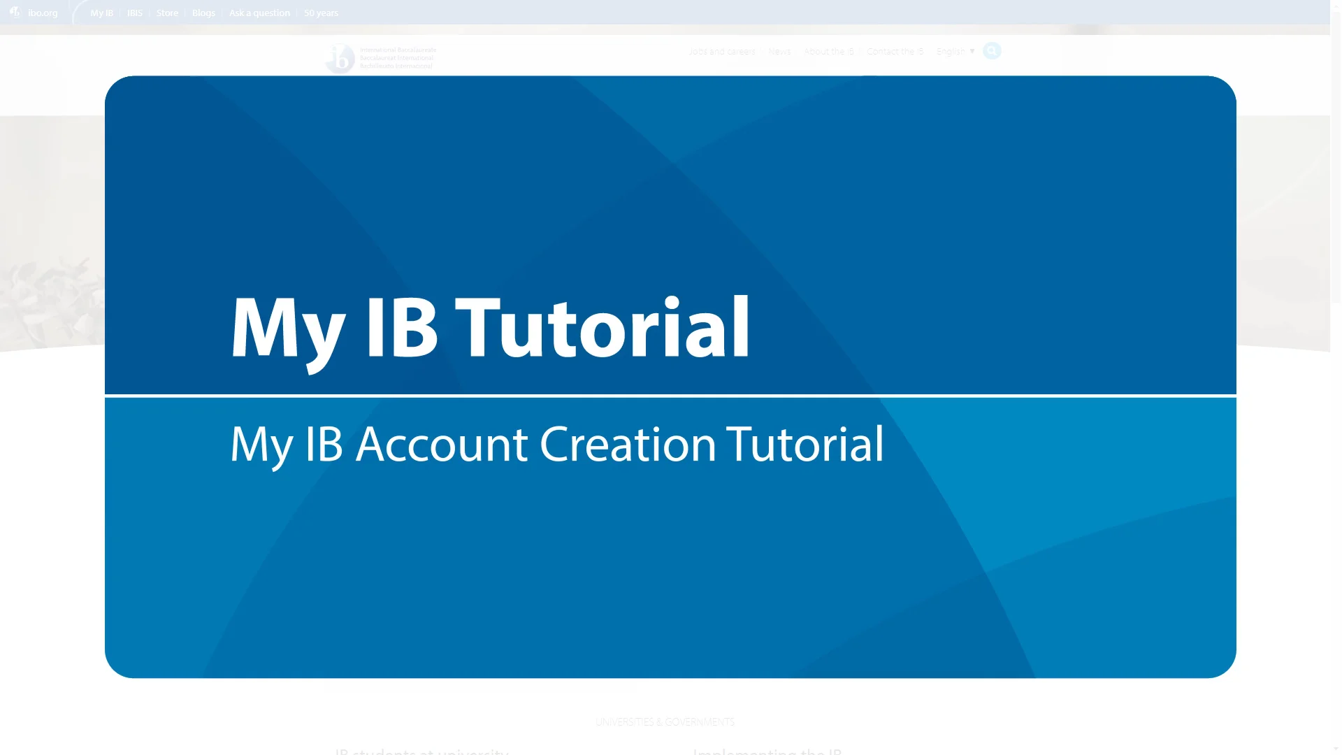 My IB Account Creation Tutorial