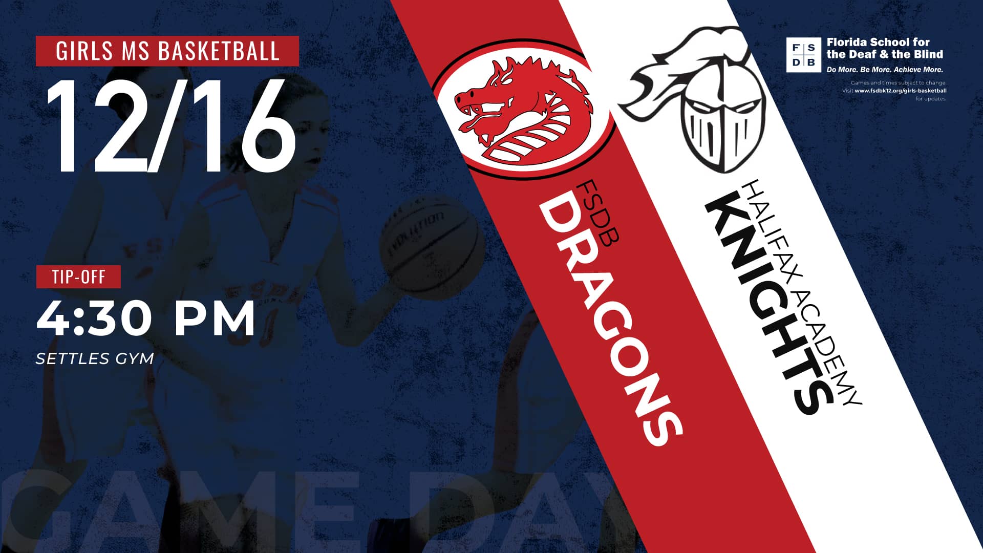 Girls Middle School Basketball - FSDB vs Halifax Academy on Vimeo