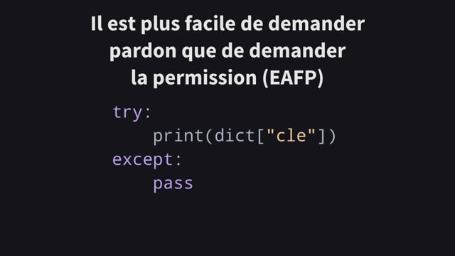 Les exceptions et la programmation LBYL et EAFP