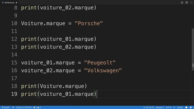 Attributs De Classe Et Attributs D Instance