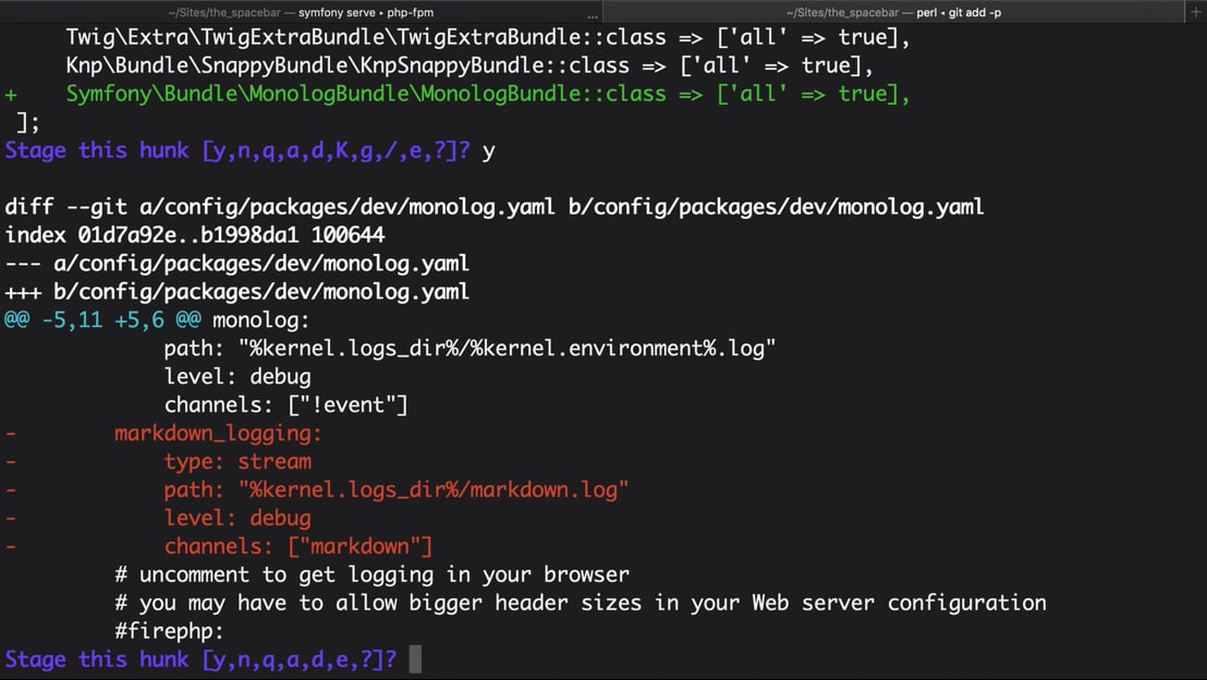 Selectively Committing Recipe Updates Upgrading And Whats New In Symfony 5 Symfonycasts