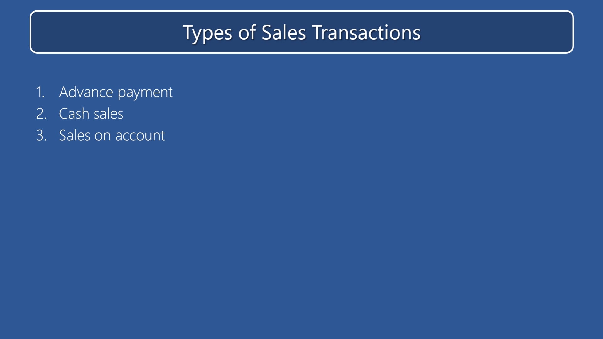 AAB 5 - Types of Sales Transactions on Vimeo
