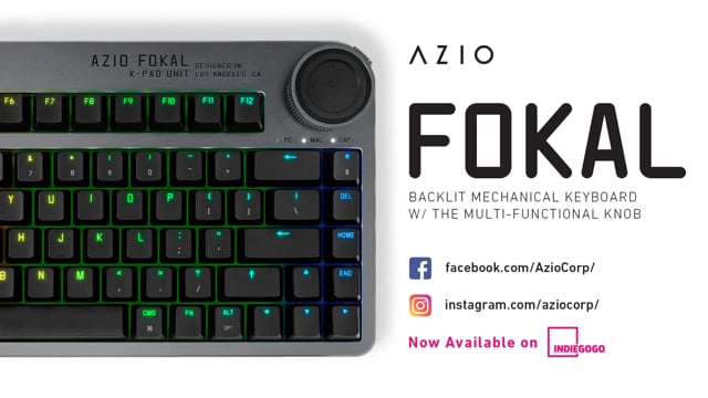 The Azio Fokal Keyboard Has a Camera-inspired Control Knob