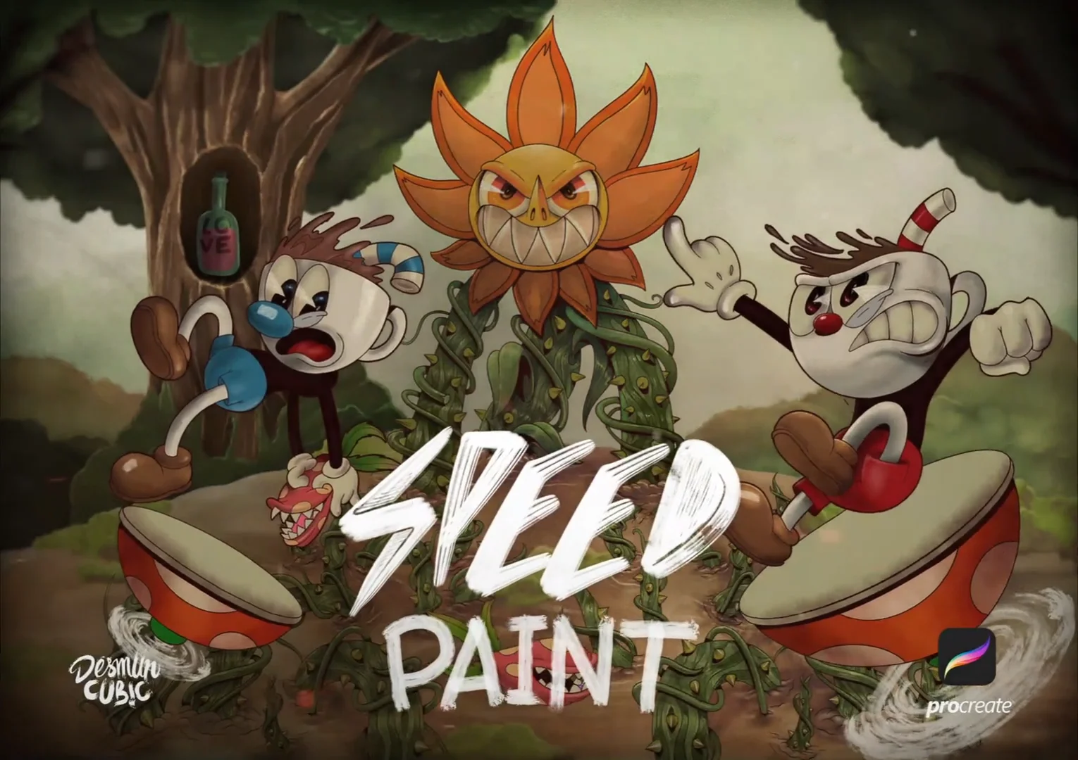 Desmun cubic - Speed paint “Cuphead” on Vimeo