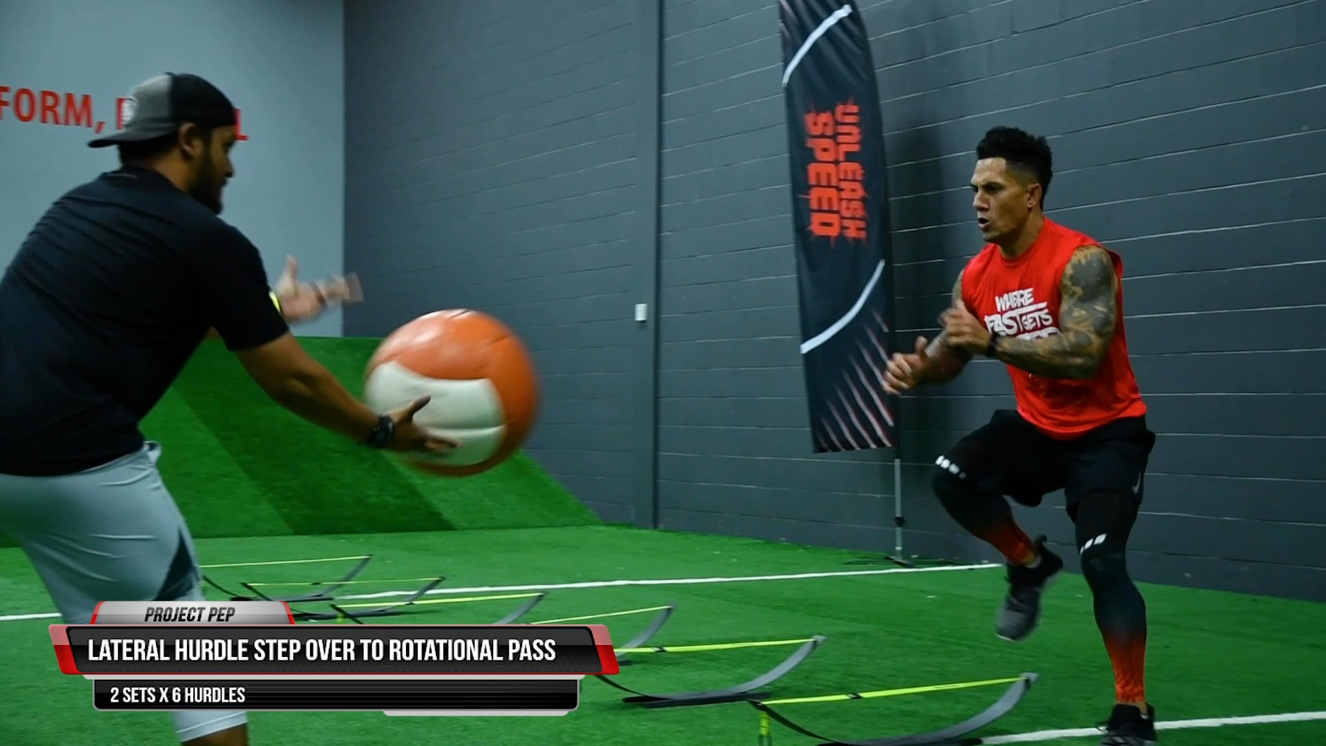 Lateral Hurdle Step Over to Rotational Pass on Vimeo