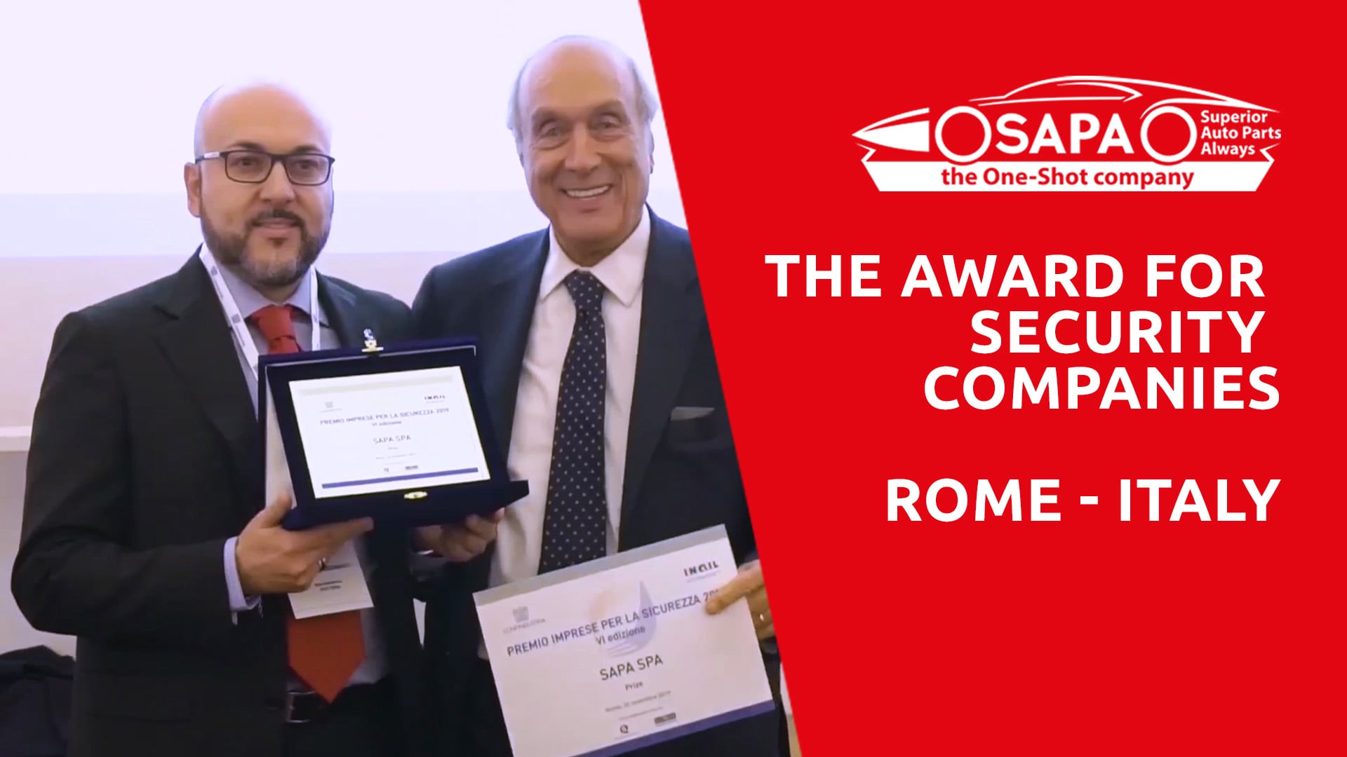 SAPA receives Award for security companies - ROMA 2019 on Vimeo