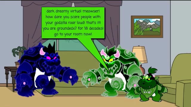 dark dreamy virtual meowser scares everyone with his godzilla roar loud ...