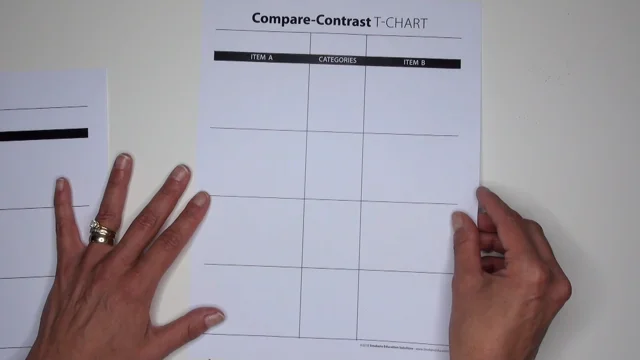 Compare And Contrast Chart Template