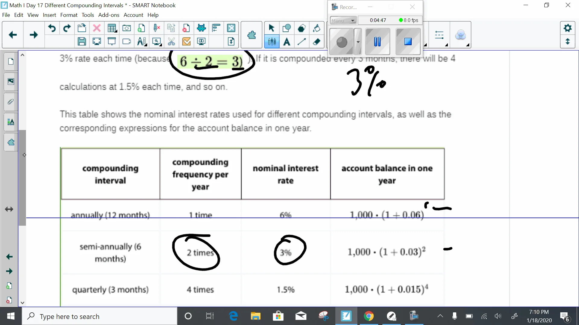 Math I Day 17 Different Compounding Intervals on Vimeo