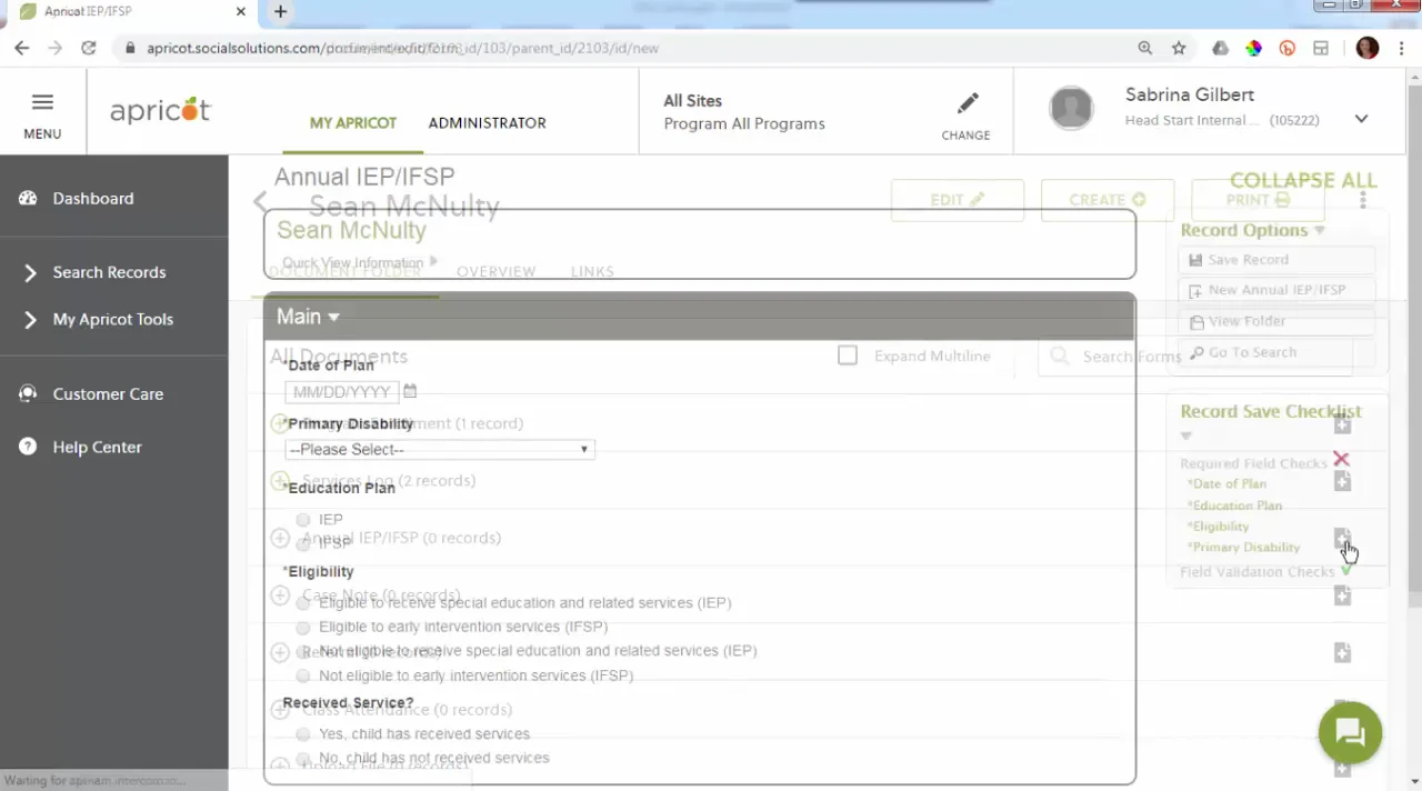 Additional Forms in Your PIR Template
