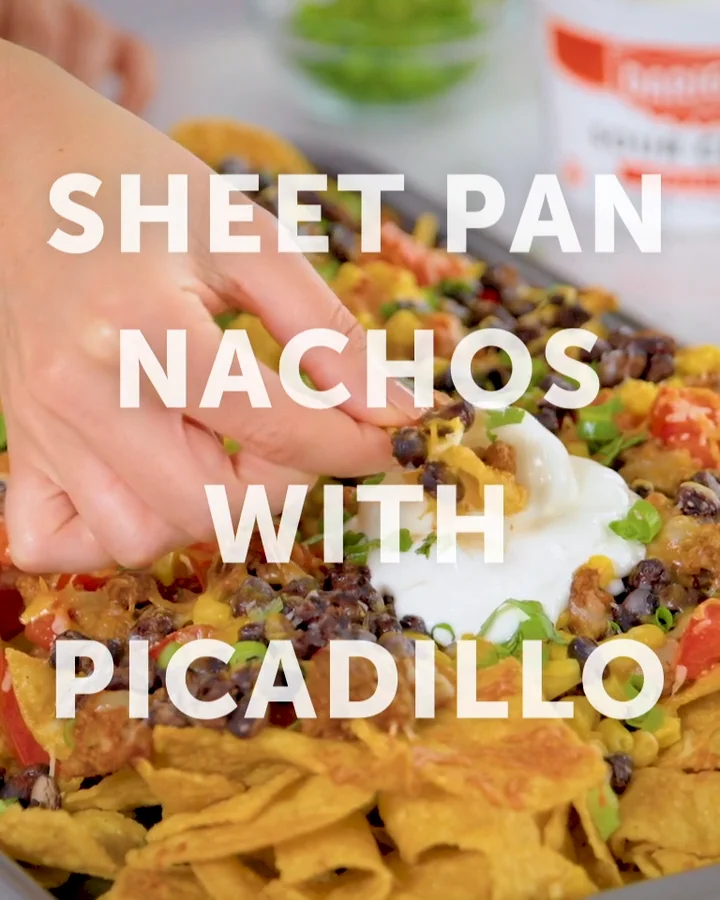 Sheet Pan Nachos with Picadillo
