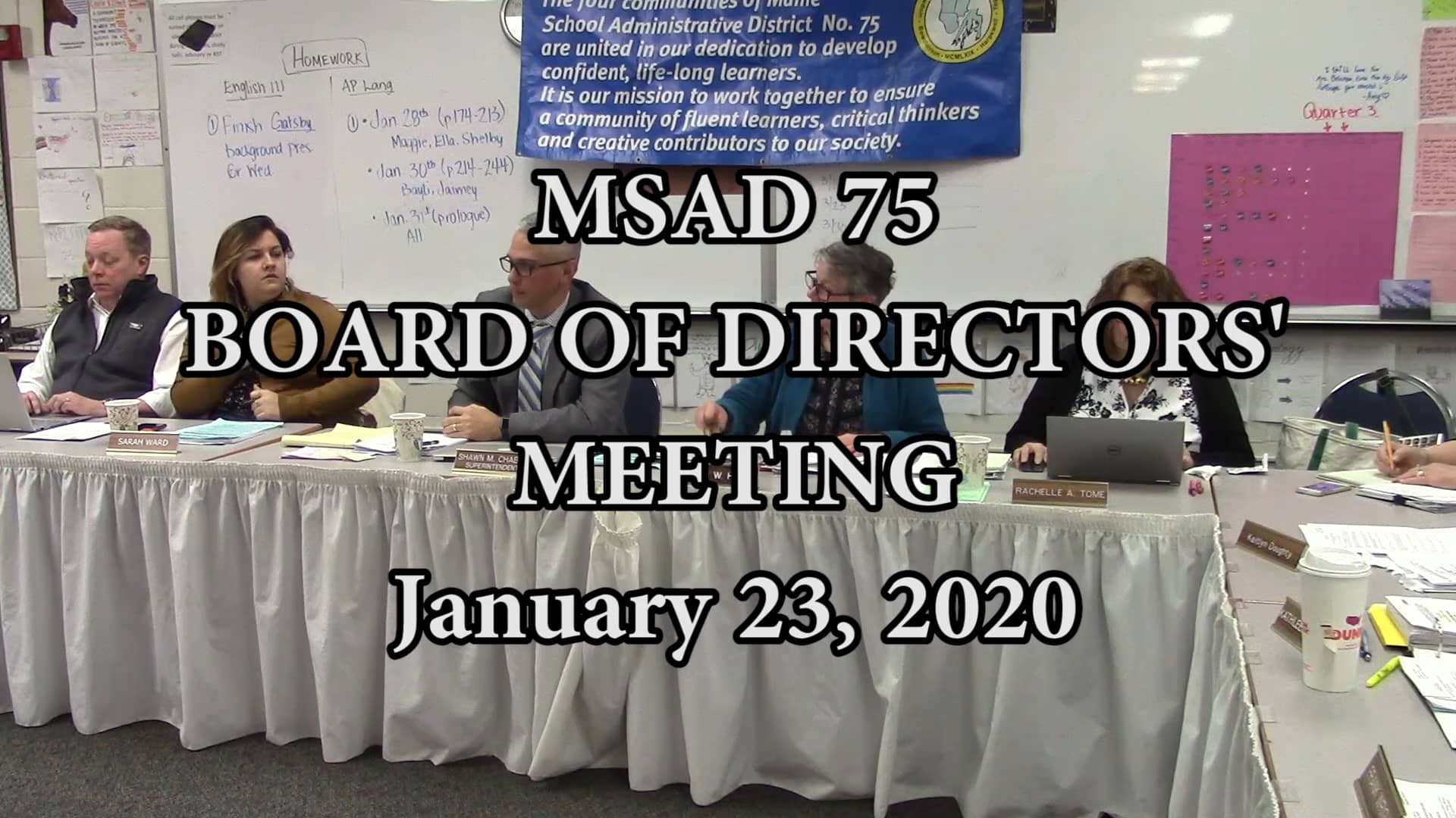 EDU msad75 Board Meeting 23jan2020 on Vimeo