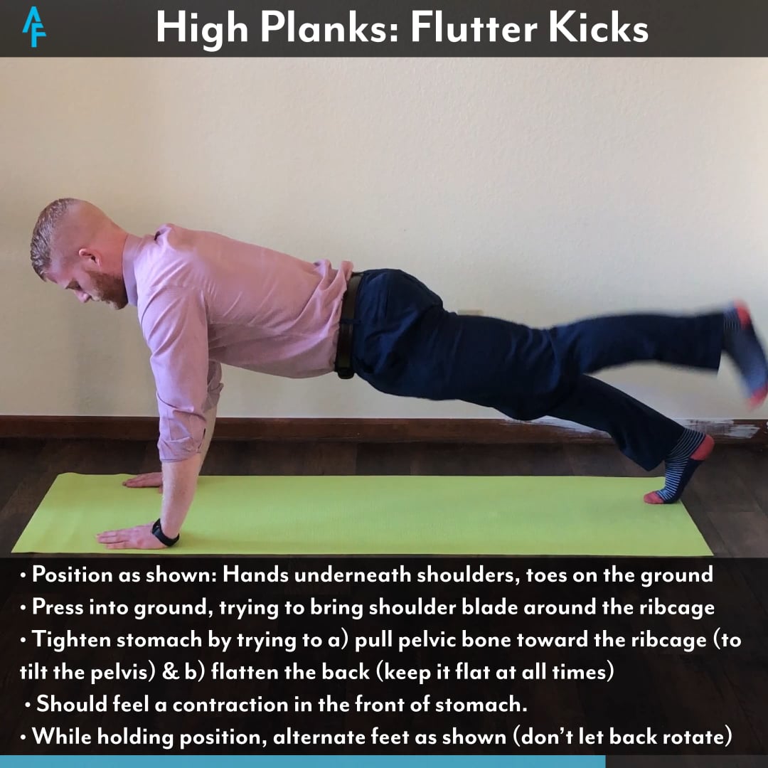 Abdominal Strength: High Planks Flutter Kicks. CoreAR. CoreAE on Vimeo