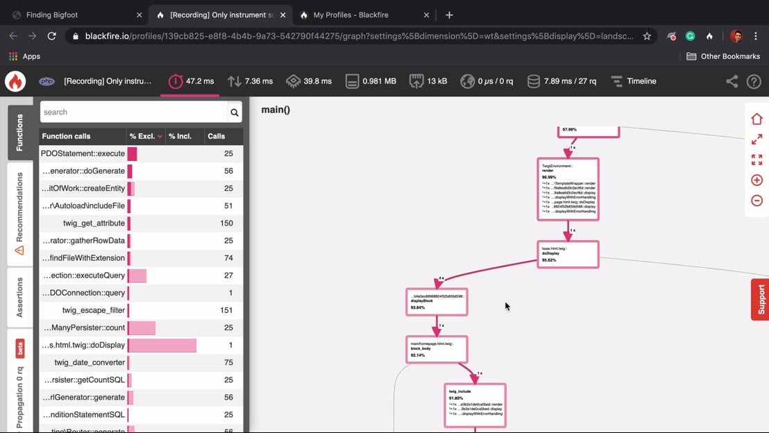 Manually Profile (Instrument) Part of your Code > Blackfire.io: Revealing Performance Secrets ...