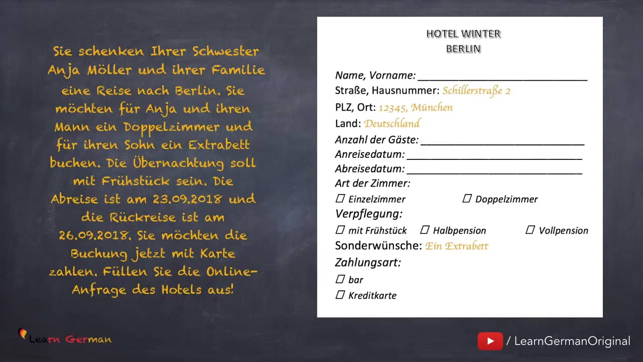 A1 - Lesson 61 - Formular ausfüllen - How to fill in a form - Start ...