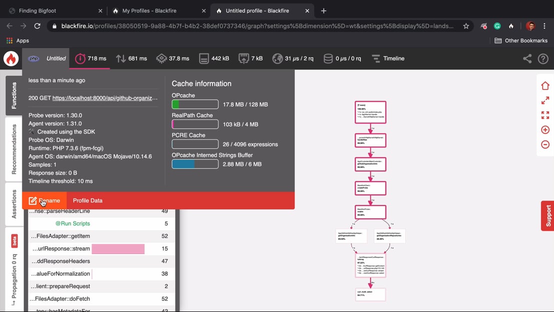 SDK: Automatically Create a Profile > Blackfire.io: Revealing Performance Secrets with Profiling ...