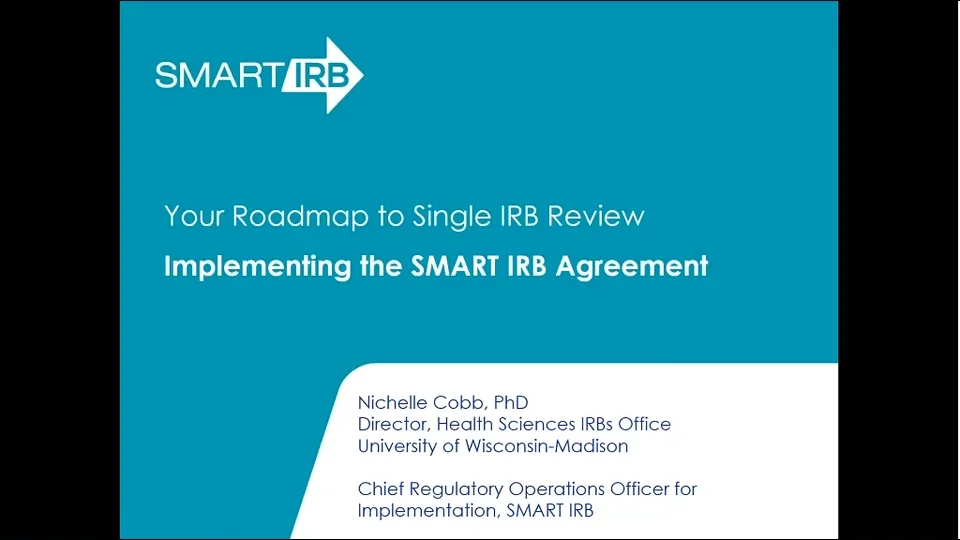 Implementing the SMART IRB Agreement on Vimeo