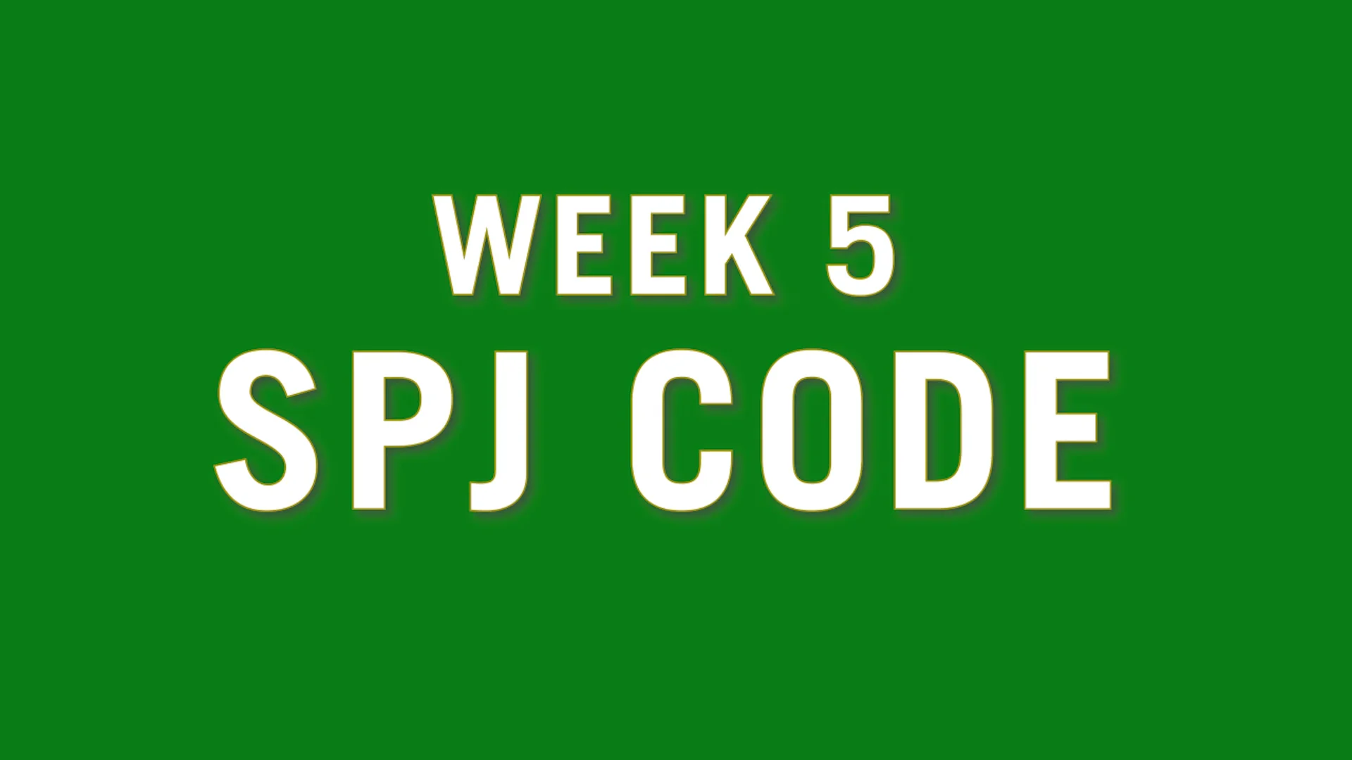 Week 5 SPJ Code on Vimeo