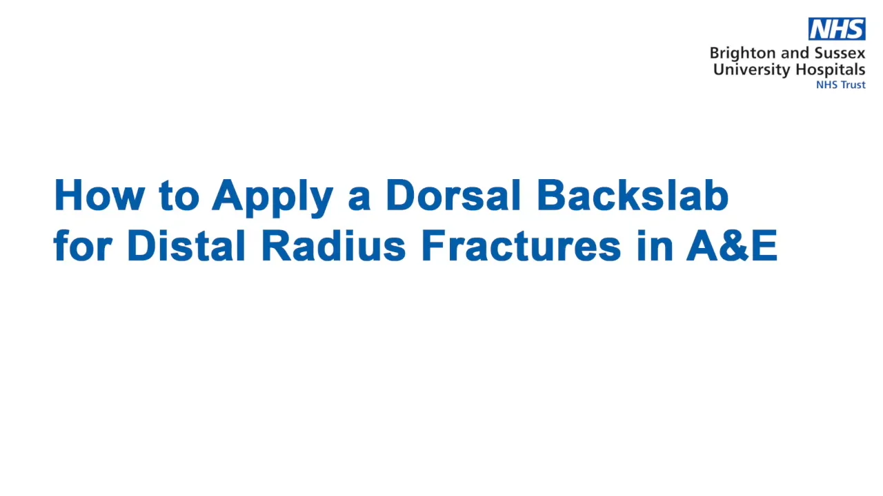 How to Apply a Dorsal Backslab for Distal Radius Fractures in A&E on Vimeo
