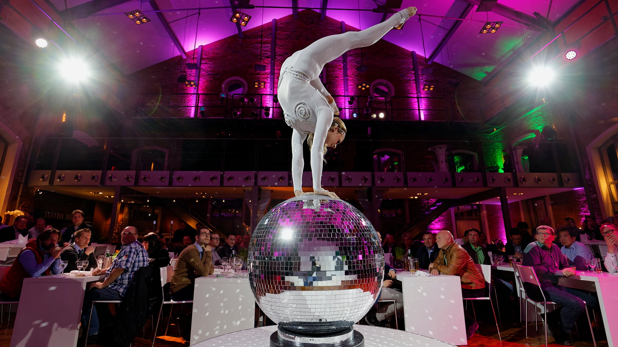 Contortion & Hand Stand on Disco Ball Act - full act - va on Vimeo