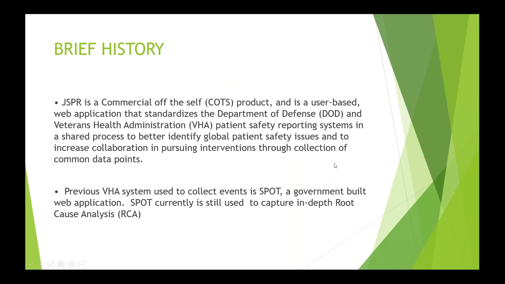 Joint Patient Safety Reporting System
