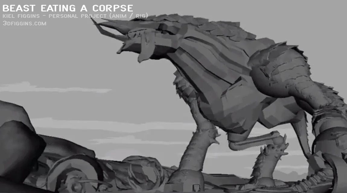 Beast eating a corpse - Personal Animation