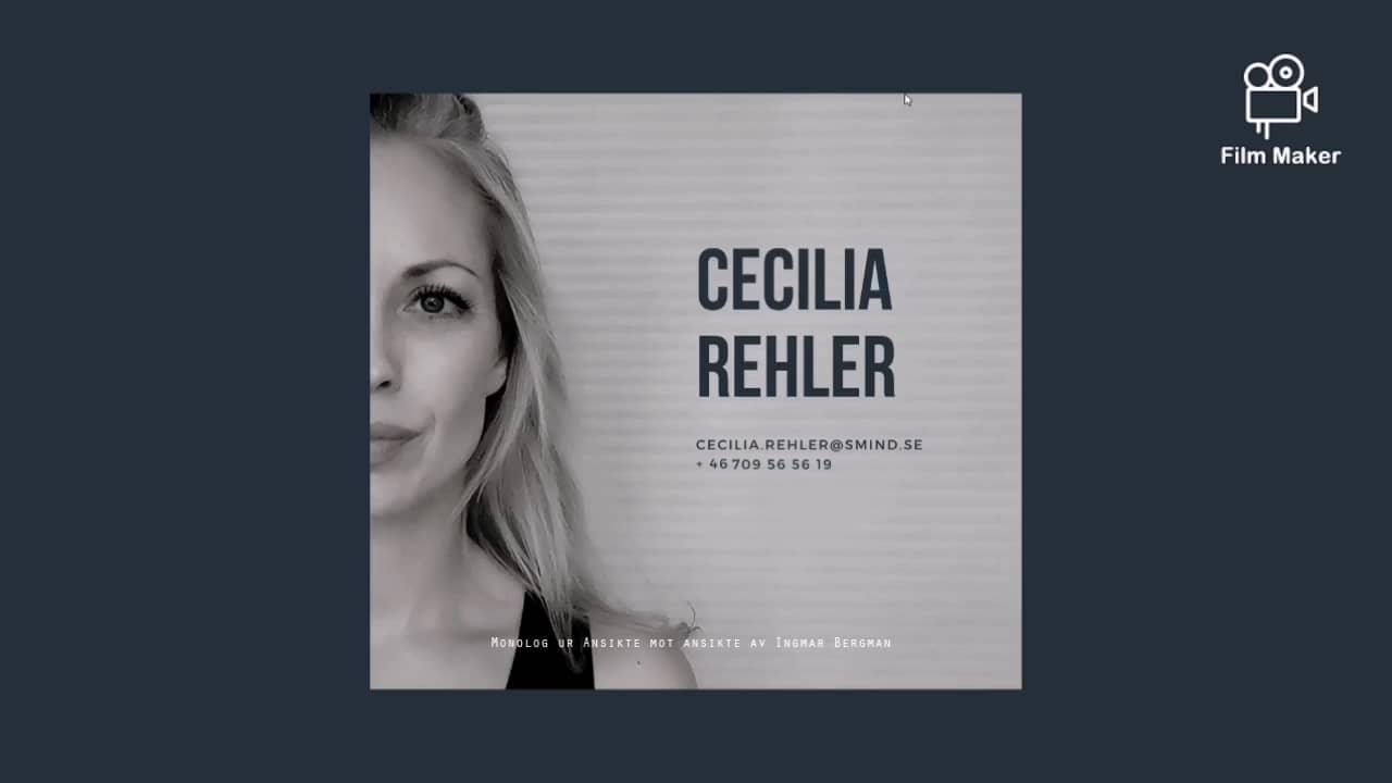 Monolog av Cecilia Rehler ur Ansikte mot ansikte av Ingmar Bergman 2020 ...