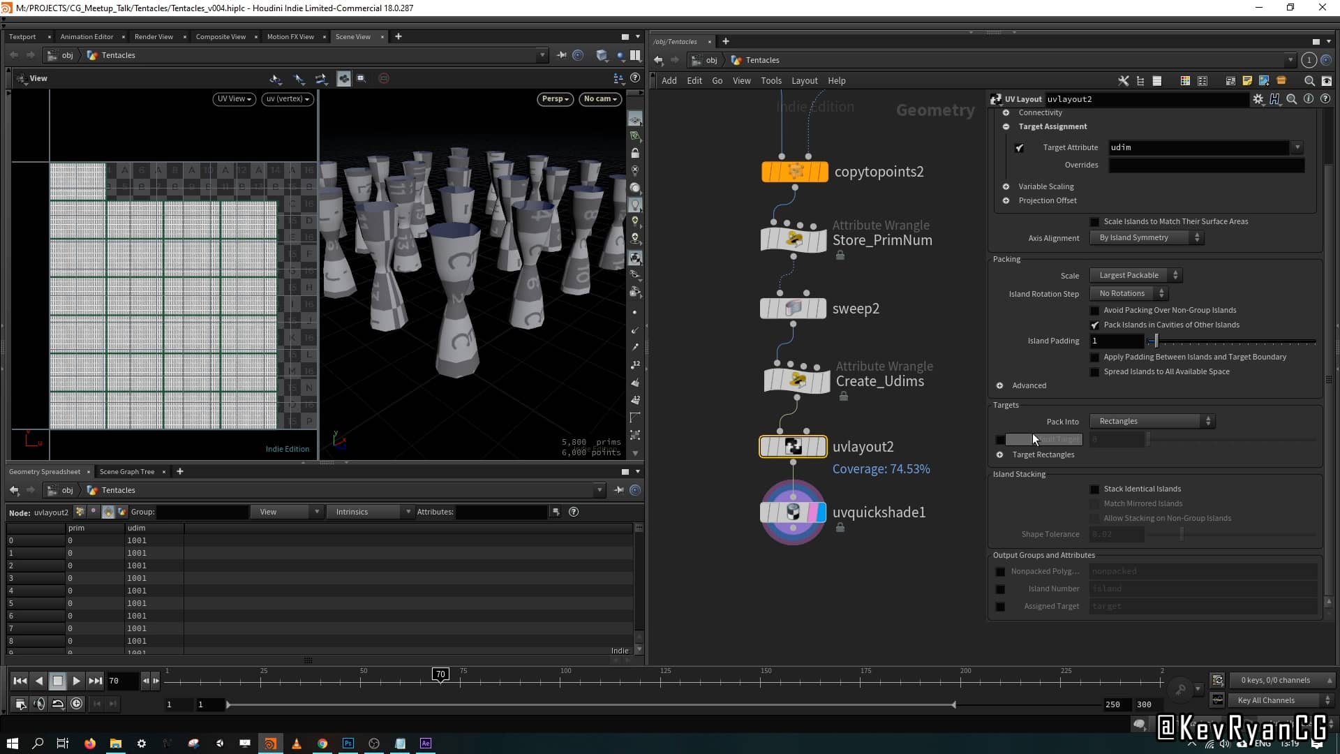 Houdini Udim with UV Layout - Quick Tip (VEX) on Vimeo