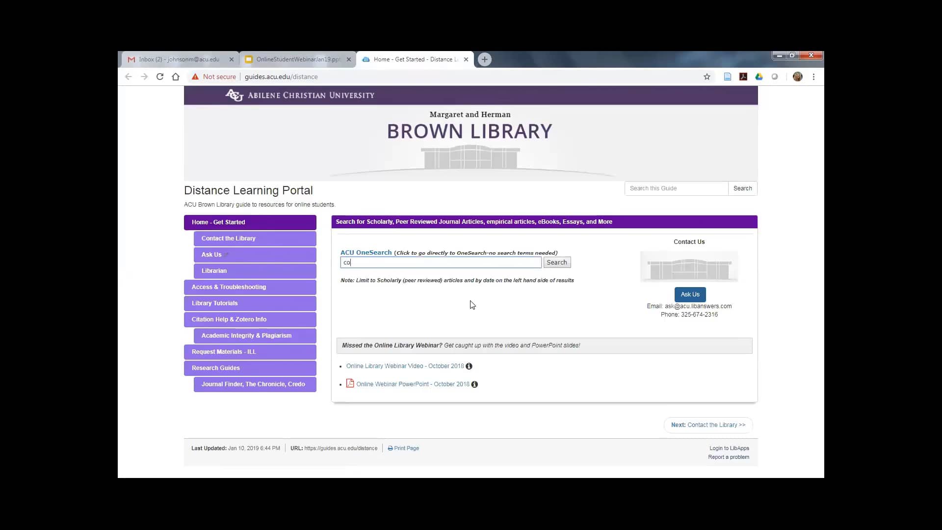 ACU Library OneSearch Narrowing a Topic (2020) on Vimeo