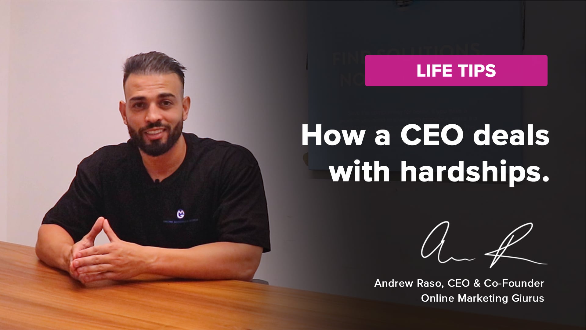 How a CEO deals with hardships. | Andrew Raso on Vimeo