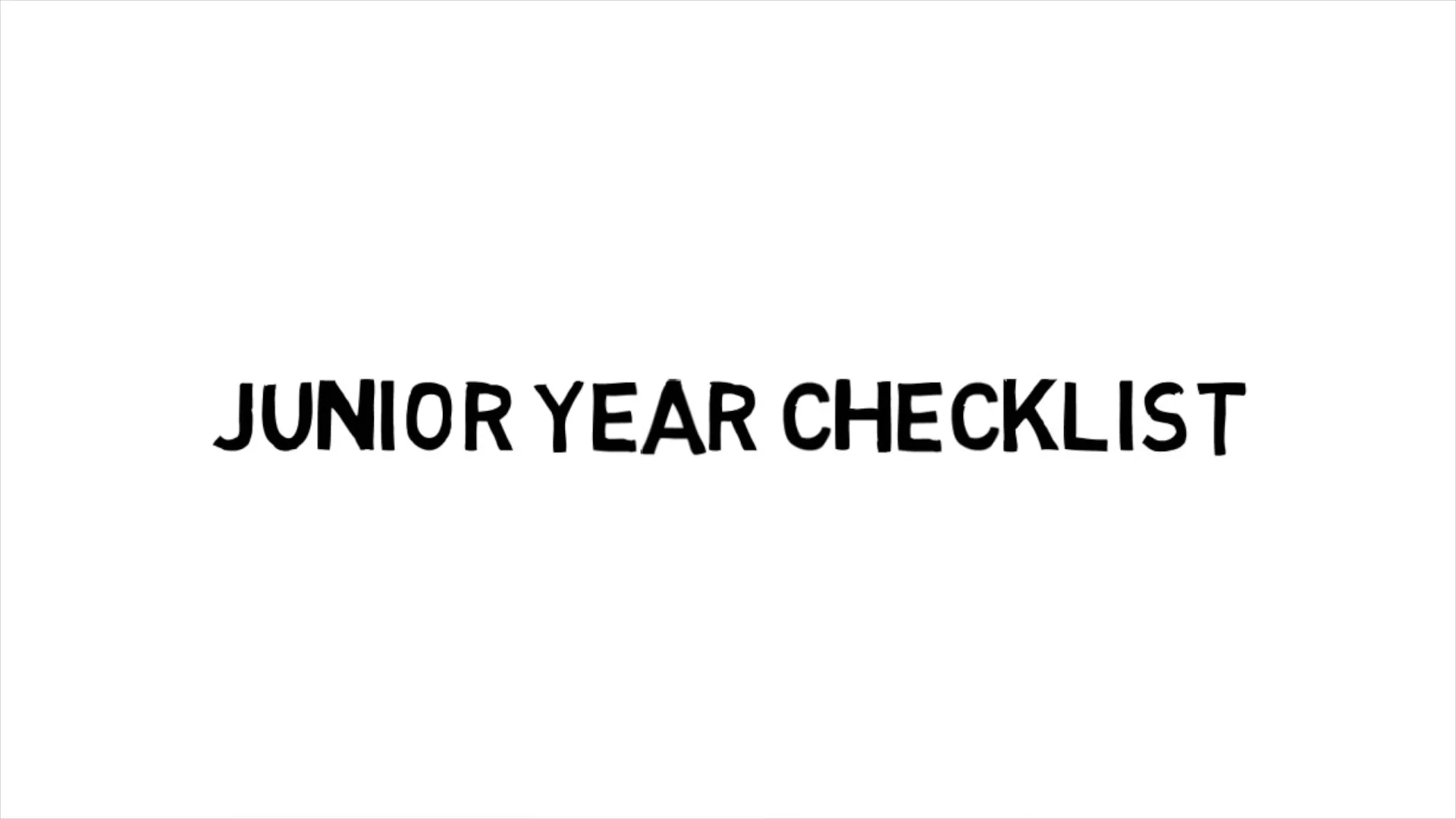 The College Authority- Junior Year Checklist on Vimeo