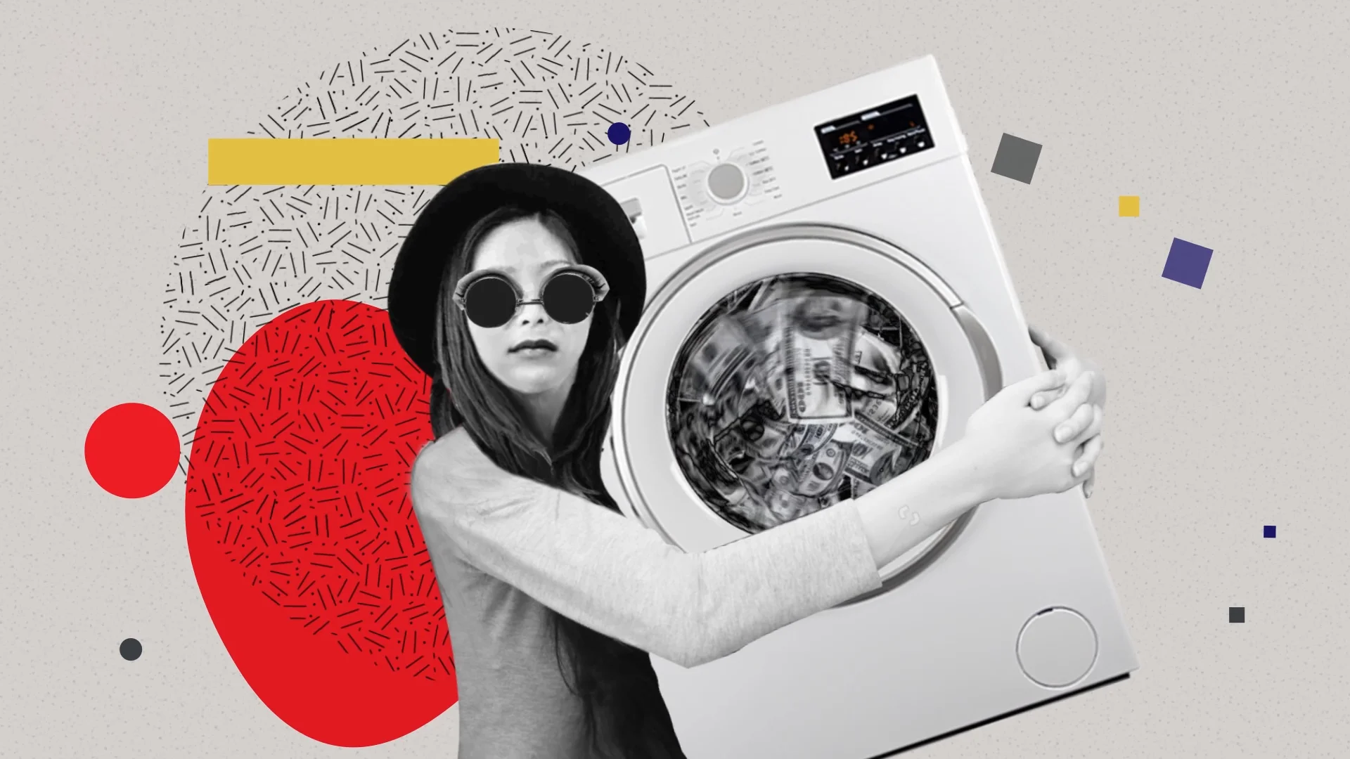 Motion graphics video, collage style