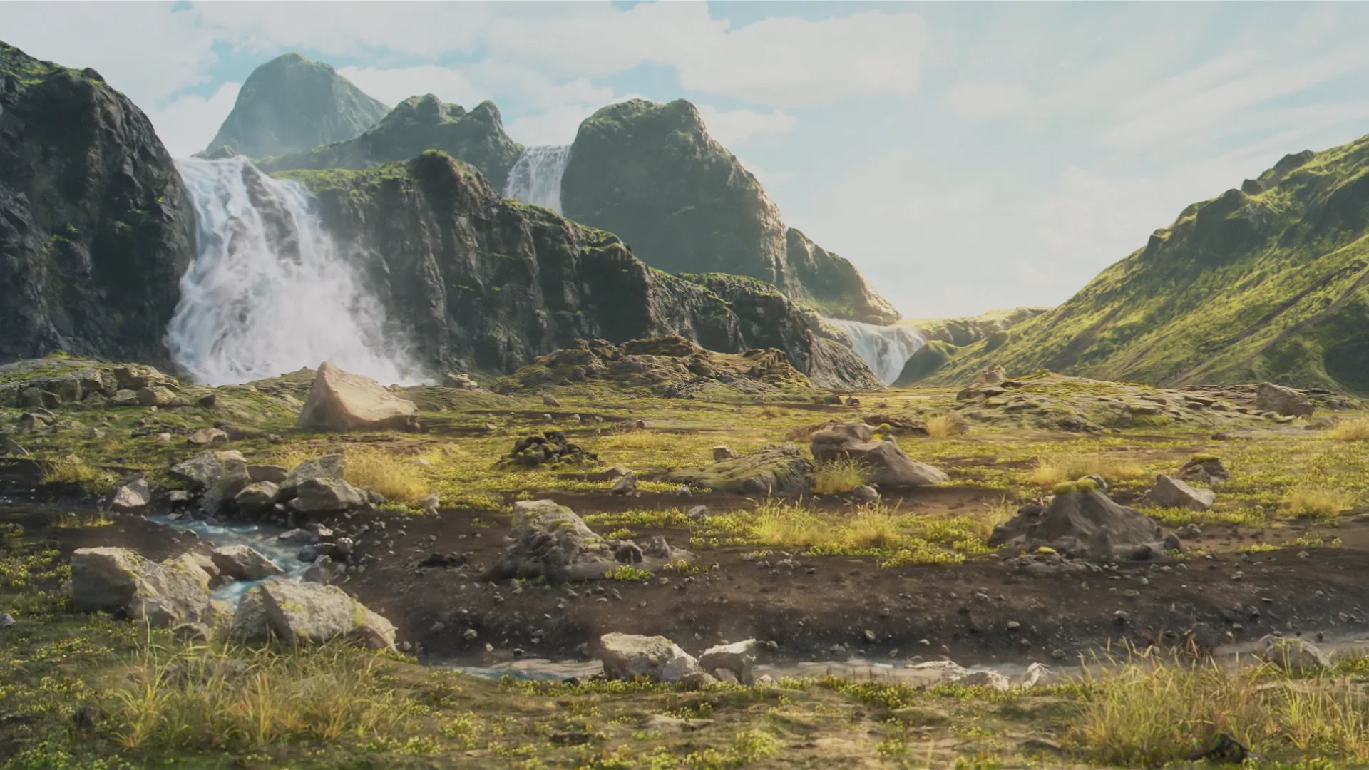 CG Icelandic Waterfall Environment