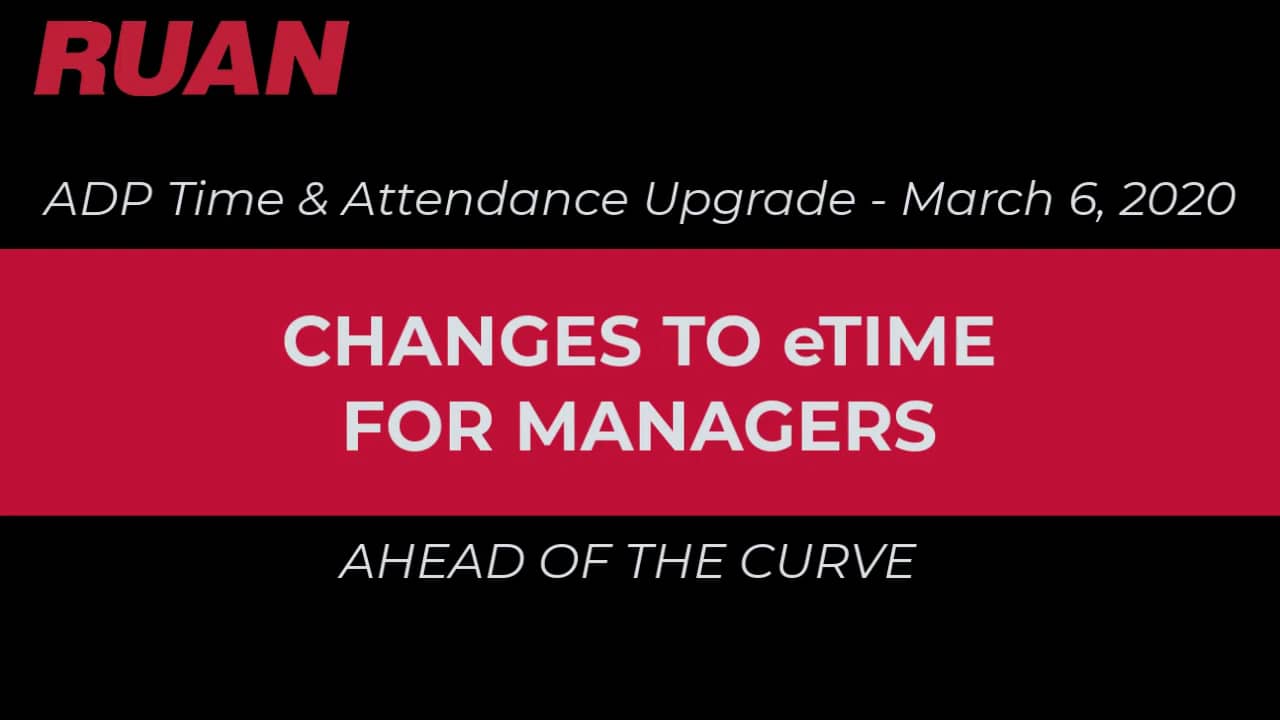 ADP eTime Upgrade - Manager Version on Vimeo