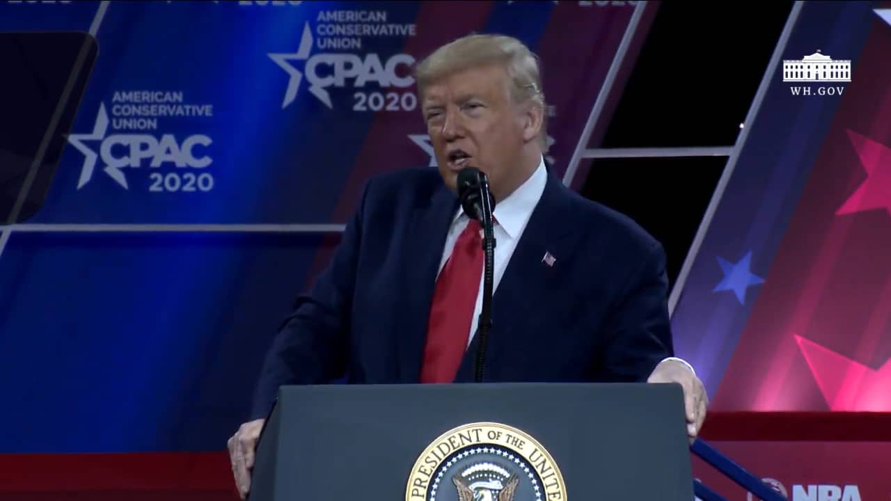 Speech: Donald Trump Delivers a Speech at the 2020 CPAC Convention in ...