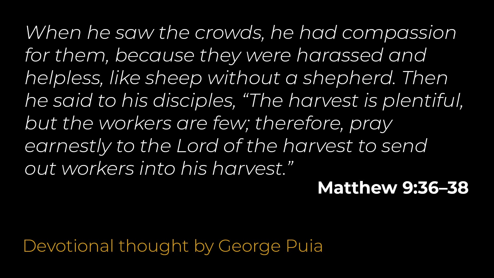 March 13 - 31 Days of Prayer Devotional - George Puia on Vimeo