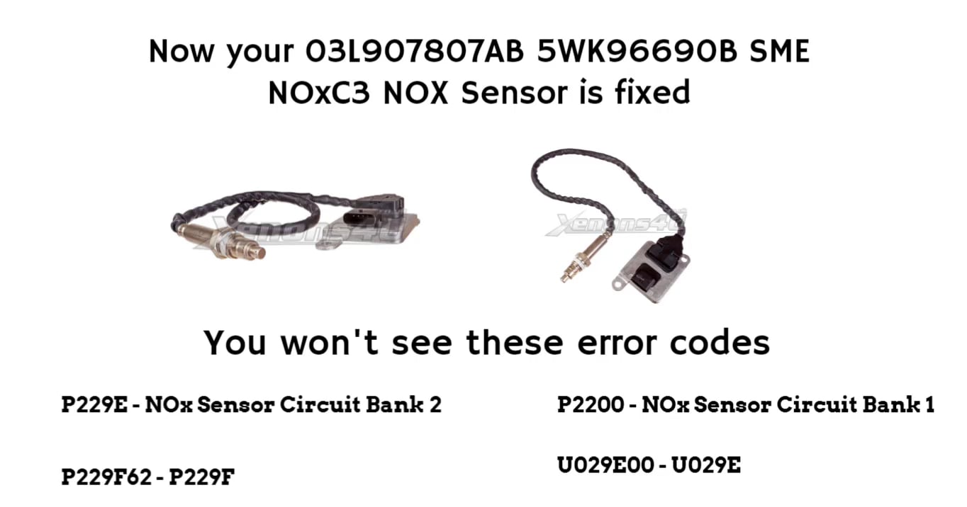 How to Fix Faulty NOX Sensor DIY 03L907807AB 5WK96690B SME NOxC3 NOX ...