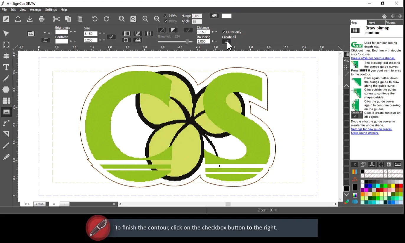 Bitmap contour - SignCut Draw