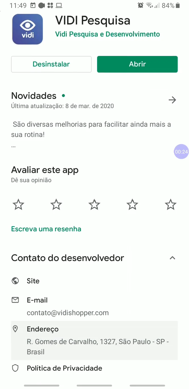Como Atualizar o APP Vidi Pesquisas on Vimeo