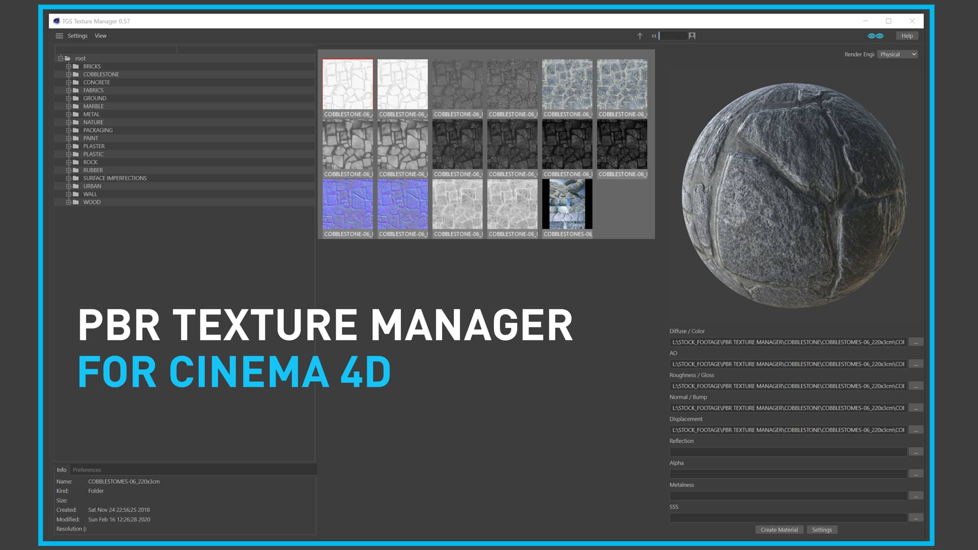 Cinema 4D - PBR Texture Manager | A plugin for C4D on Vimeo