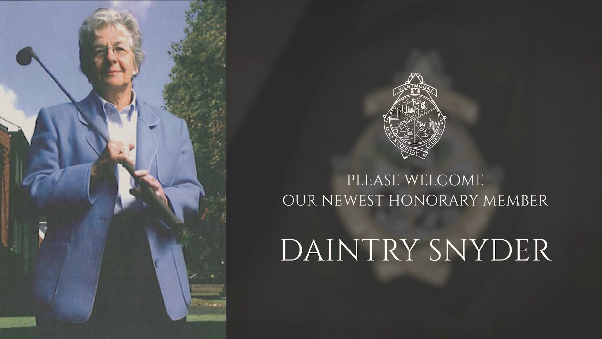 Daintry Snyder - Westmount's Newest Honorary Member on Vimeo