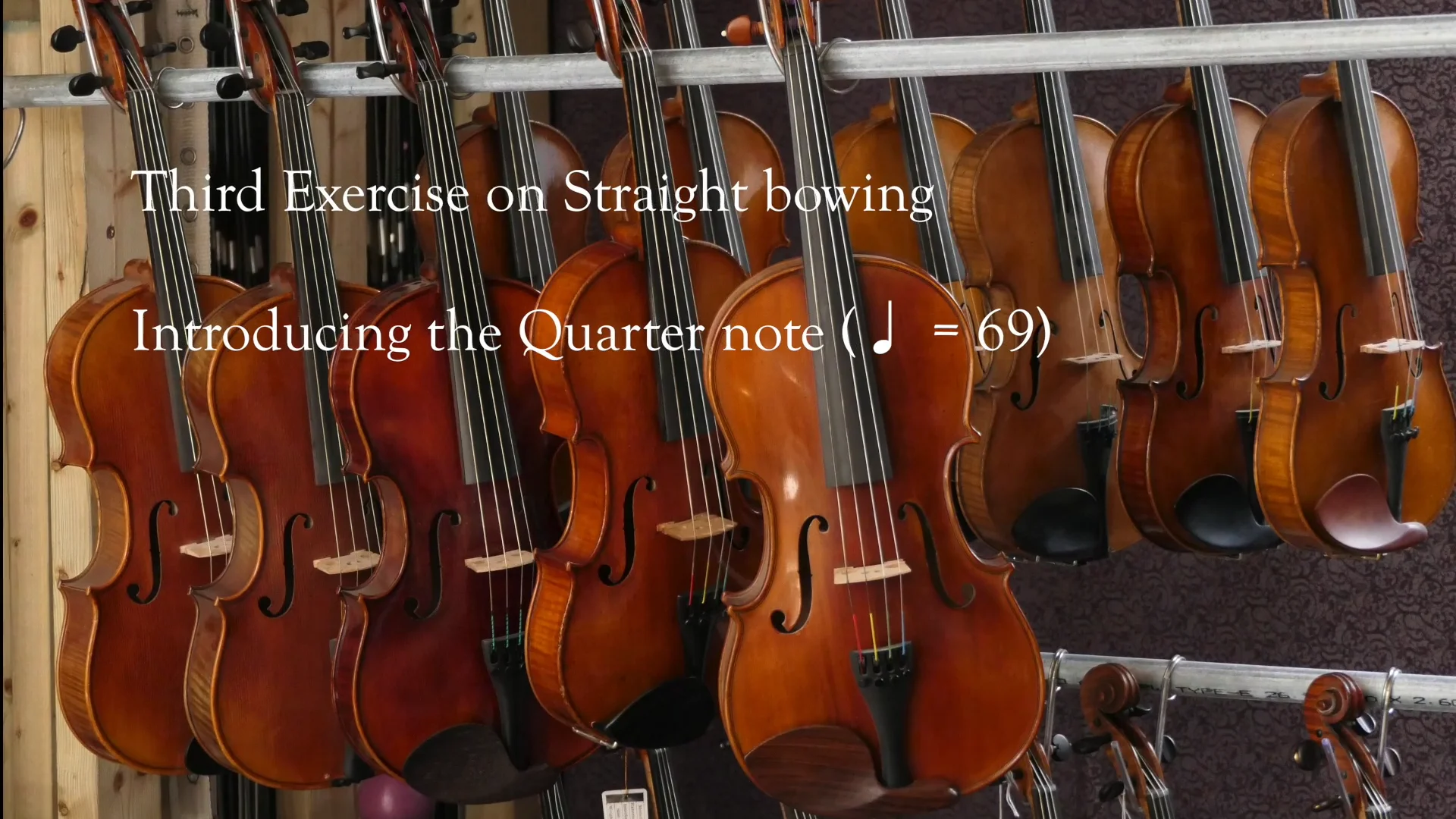 Violin Chapter 1, Exercise 3, Introducing the Quarter note (♩ = 69) on ...