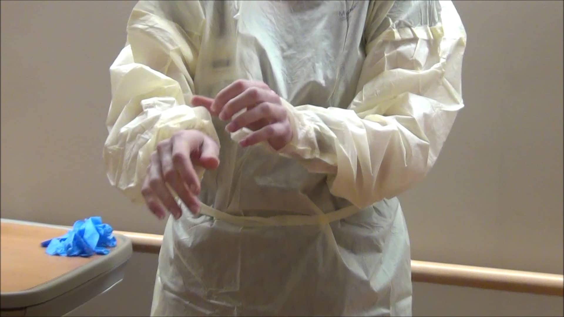 Isolation Gown, Gloves, Surgical Mask with Goggles: Donning Procedure ...