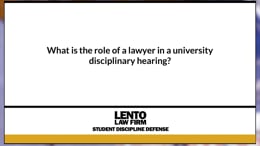 What Is The Role Of A Lawyer In A University Disciplinary Hearing On Vimeo