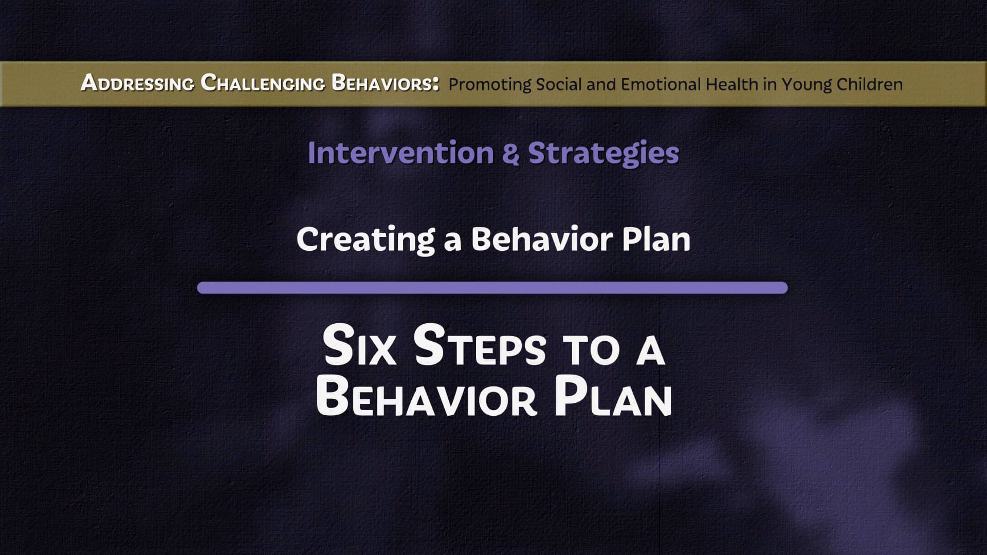 Addressing Challenging Behaviors - Six Steps to a Behavior Plan on Vimeo