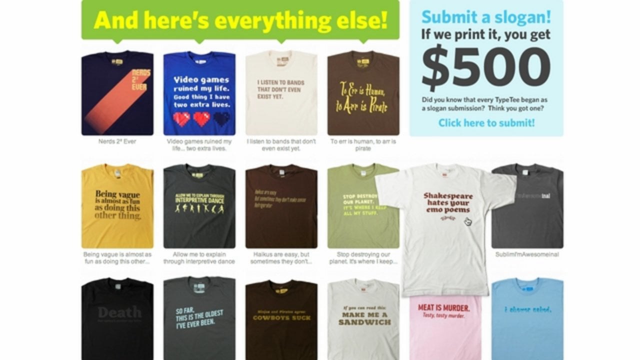 Threadless Type Tees List Navigation on Vimeo