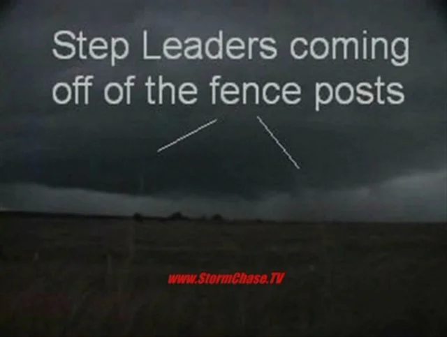 Close up lightning strike! step leaders 10 feet away! on Vimeo
