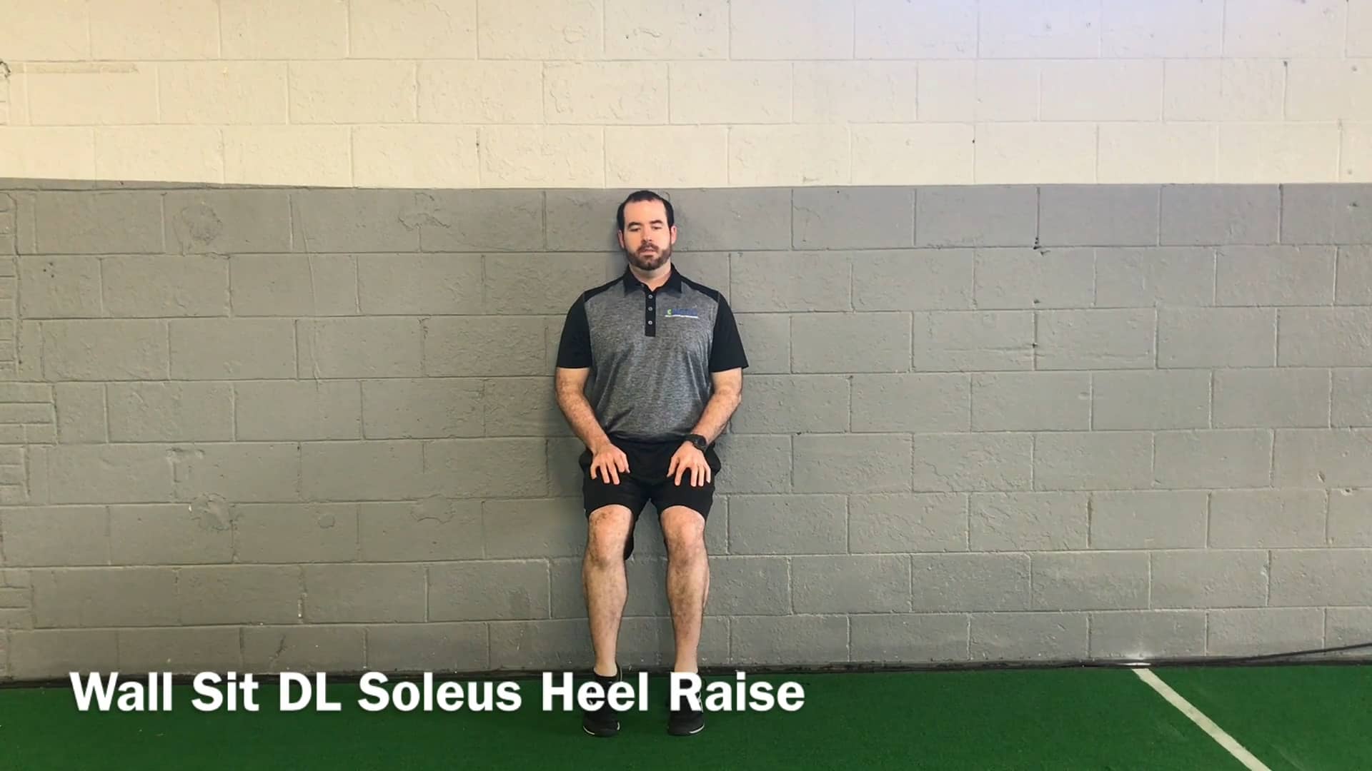Wall Sit Double Leg Soleus Heel Raise on Vimeo