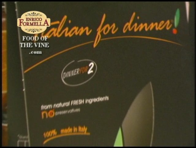 Randy Formella of E. Formella & Sons shows his Italian food lines.